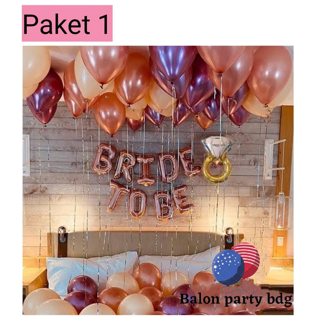 Jual BALON PARTY Paket Bridal Shower (Bride Kode 1) | Shopee Indonesia