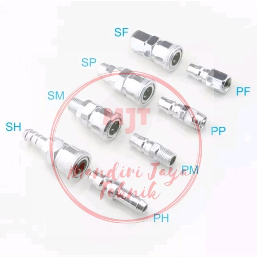 Jual Quick Coupler PM 20 Sambungan Selang Kompresor Recoil Cuk Kopler ...