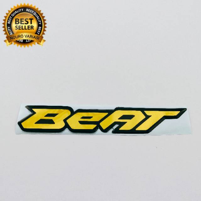 Jual emblem stiker karet sticker timbul 3D LOGO HONDA BEAT GOLD ...
