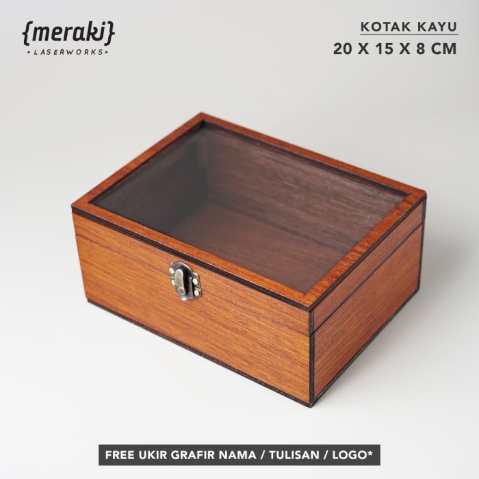 Jual Kotak Kayu Akrilik 20x15x8 Engsel / Box Kayu Grafir Nama Tulisan ...