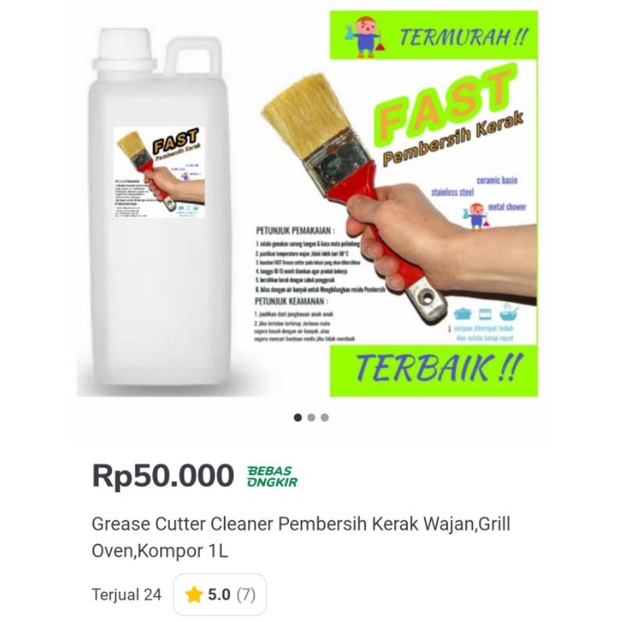 Jual GREASE CUTTER CLEANER PEMBERSIH KERAK PANGGANGAN,GRILL,DLL 1 L ...