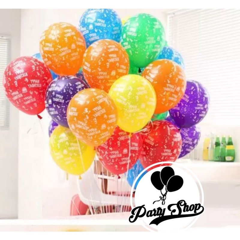 Jual balon latex motif happy birthday | balon motif HBD | balon gambar ...
