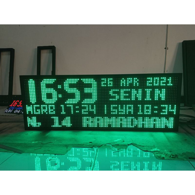 Jual Jam Sholat Running Text Uk 100x37cm jam masjid digital waktu ...