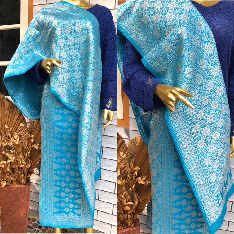 Jual SONGKET LEPUS 1 BENANG BIRU SILVER ORI - ILHAM SONGKET TENUN TANGAN ASLI PALEMBANG | Shopee ...