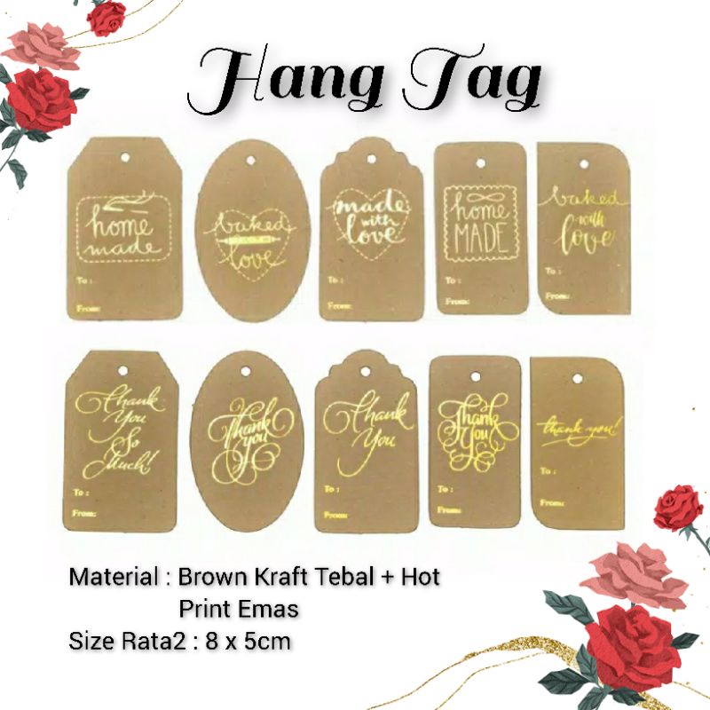Jual Hang Tag Lable Label Kartu Ucapan Hiasan Packaging Gift Tag 10pcs ...