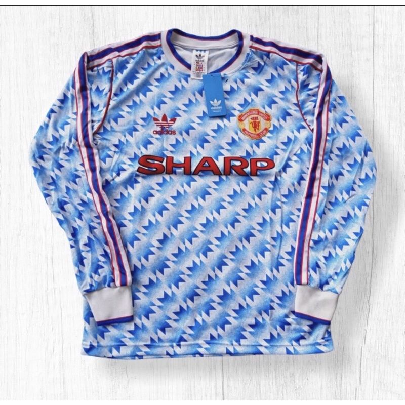 Jual JERSEY BOLA RETRO VINTAGE CLASSIC MU AWAY 91/92 LONGSLEEVE ...