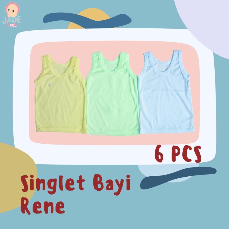 Jual 12 Pcs - Singlet Bayi Rene - Singlet rene Warna Murah - Kaos Dalam ...