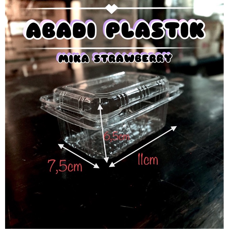 Jual MIKA STRAWBERRY 250 ML /MIKA BUAH/MIKA KOTAK BUAH ISI 25PCS ...