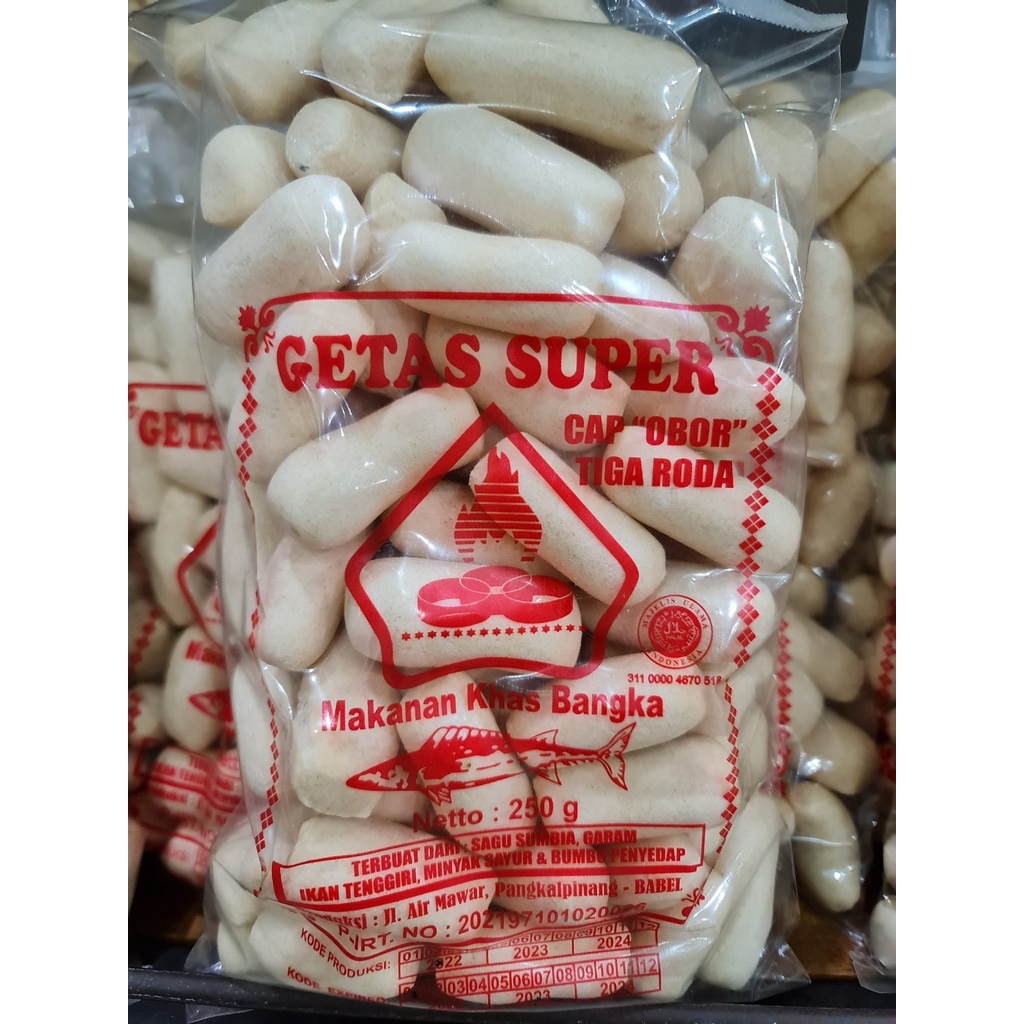 Jual Getas Super Panjang Cap Obor Tiga Roda, Makanan khas Bangka ...