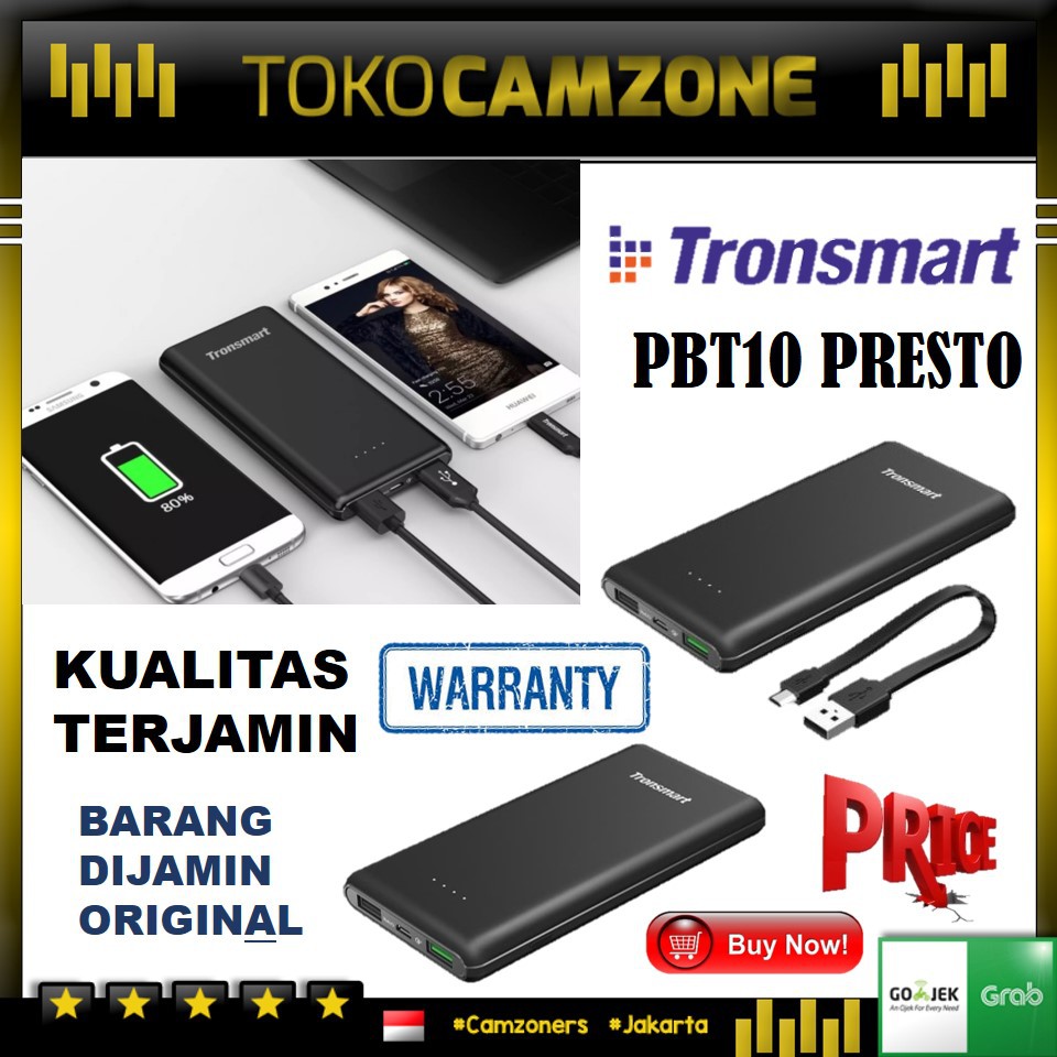 Jual Tronsmart PBT10 Presto 10000mAh Quick Charge 3.0 Power Bank | Shopee Indonesia