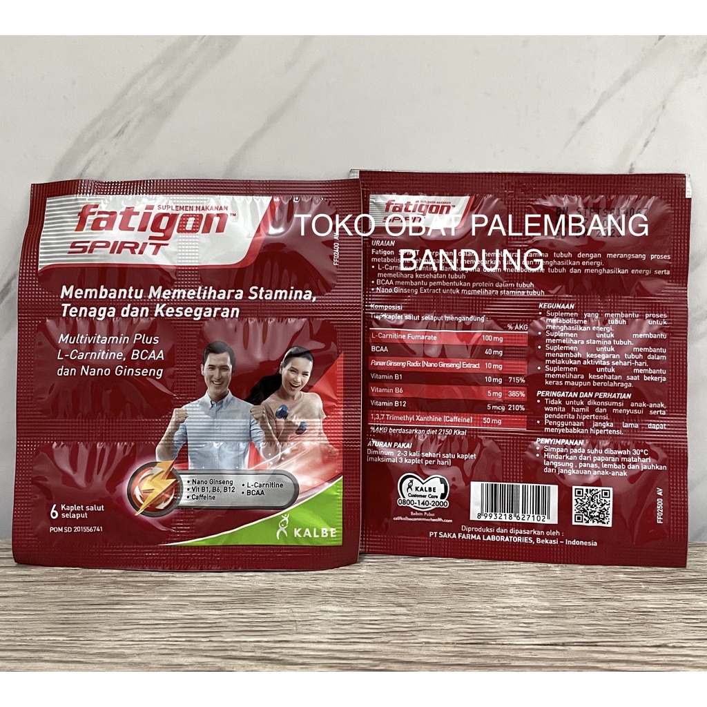 Jual FATIGON SPIRIT 6 KAPLET SALUT SELAPUT STAMINA TENAGA KESEGARAN ...