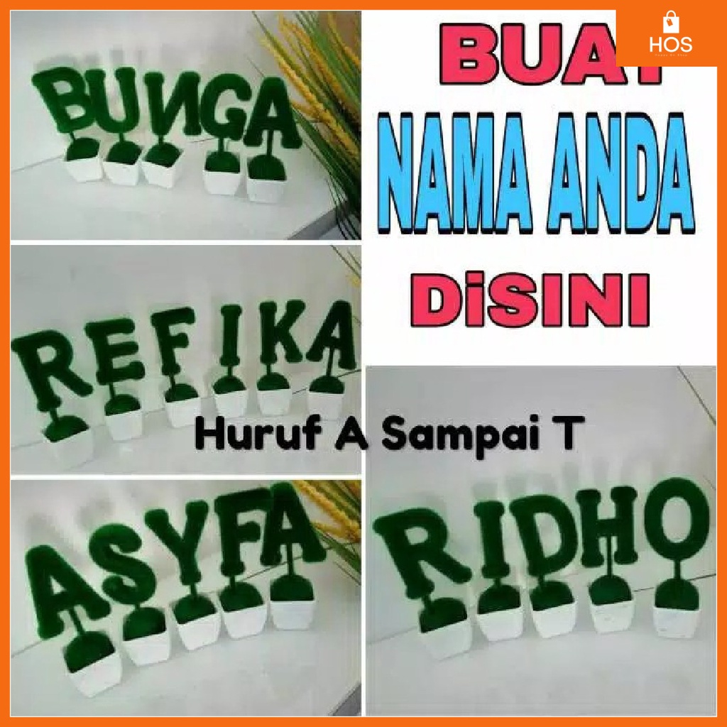 Jual Custom Nama Pajangan Huruf A - Z pajangan artifisial Happyonshop ...