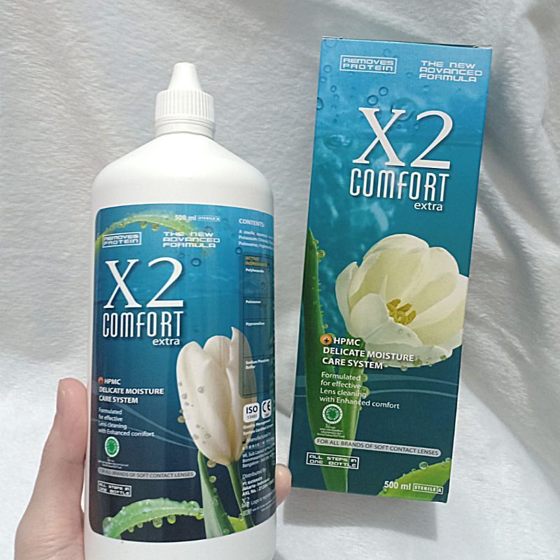 Jual Cairan Softlens X2 Comfort 500ml / Air softlens X2 500ml | Shopee ...