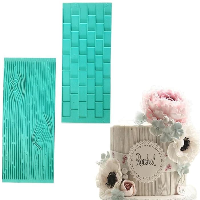 Jual Texture Fondant Silicone Mat Tree Bark + Brick Wall (2pcs ...