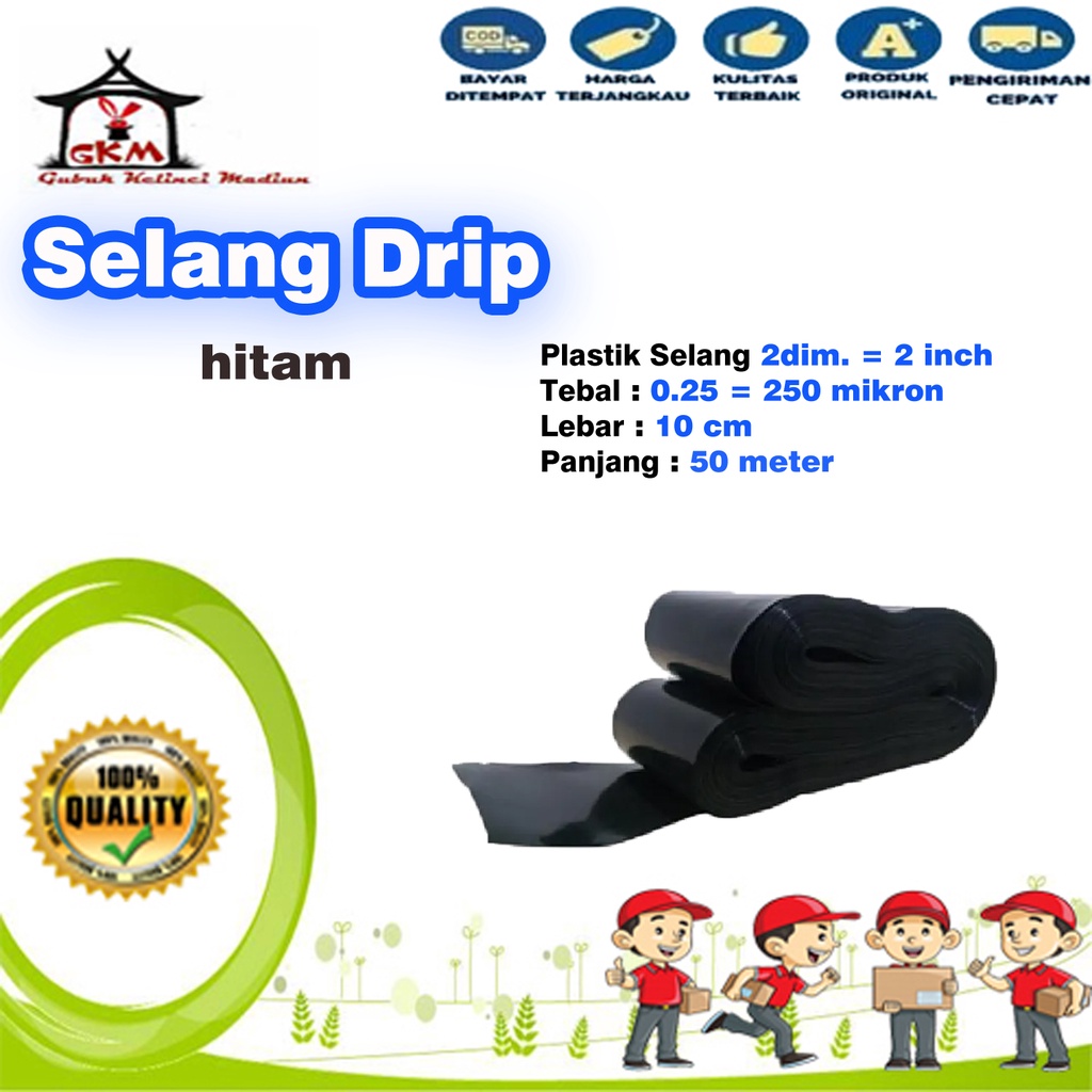 Jual Selang Drip Selang Irigasi Selang Sawah Hitam 2 Inch 2 Dim 50 ...