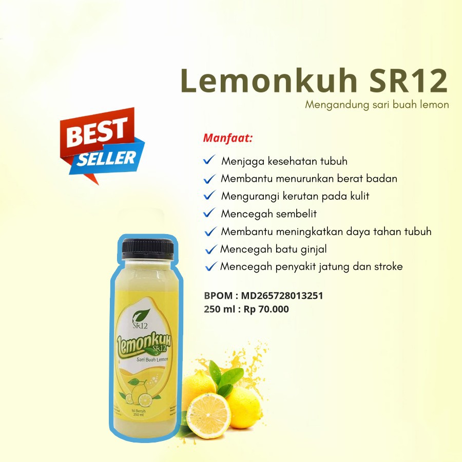 Jual Lemonkuh SR12 Sari Buah Lemon Asli Minuman Herbal Daya Tahan Tubuh ...
