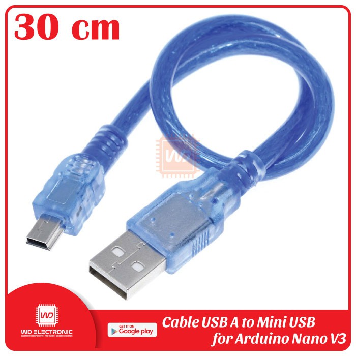 Jual KABEL ARDUINO NANO 30CM USB A TO MINI USB | Shopee Indonesia