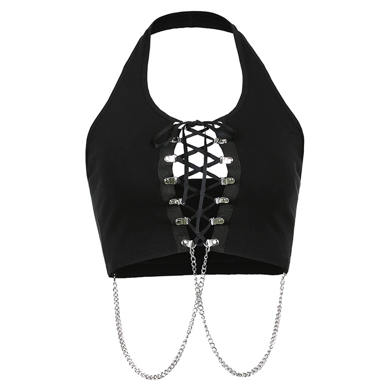 Jual Black Corset Top Sexy Cute Spaghetti Strap Crop Top 2021 Fashion