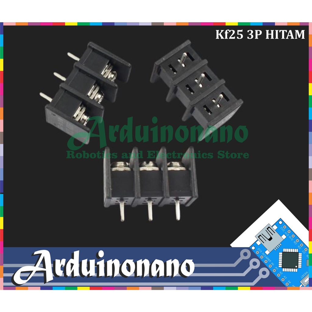 Jual Terminal Block Hitam 3P PCB 3 P KF25 3 Pin KF 25 baut Berkualitas ...