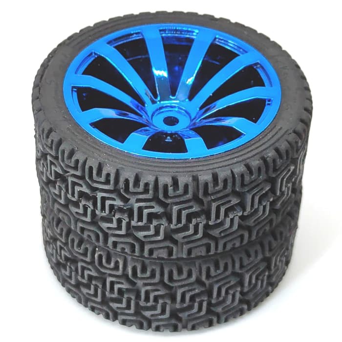 Jual Roda Robot Smart Car 67mm Blue RC Whell Velg Ban Karet Radial ...