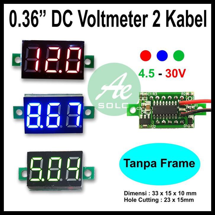Jual Voltmeter Digital tanpa FRAME/ Bingkai 4.5V-30V DC 3 digit 0.36" | Shopee Indonesia