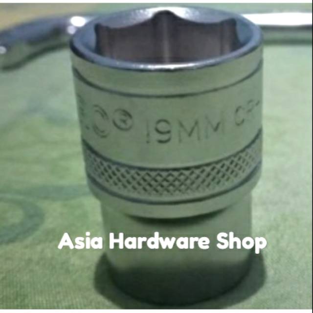 Jual Mata Sok 19mm TEKIRO Mata Kunci Shock Sok Sock 1/2" 6 PT 1/2 inch ...