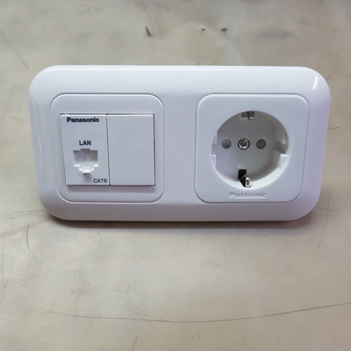 Jual Stop Kontak CP Pengaman + Stop Kontak LAN Data CAT6 CAT 6 ...
