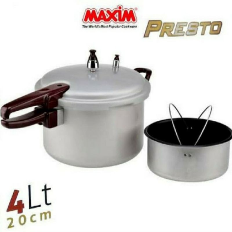 Jual Presto Maxim 4 Liter 20cm Maxim Pressure Cooker 4 Liter Panci Presto Maxim Alumunium Maxim ...
