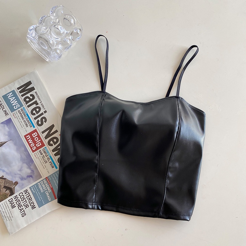 Jual RSB BR192 TankTop Bra With Cup Bh Crop Singlet Wanita Bahan Kulit ...