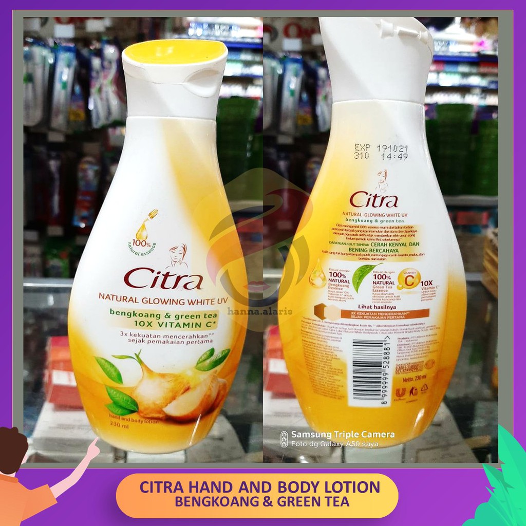 Jual Citra Hand And Body Lotion Natural Glowing White UV Bengkoang And Green Tea 10x Vitamin C ...