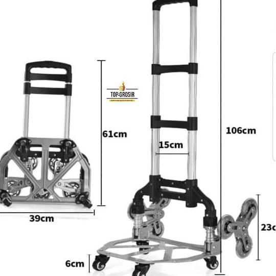 Jual Trolley naik tangga 75kg 10roda angkut barang berat pasar trolly ...