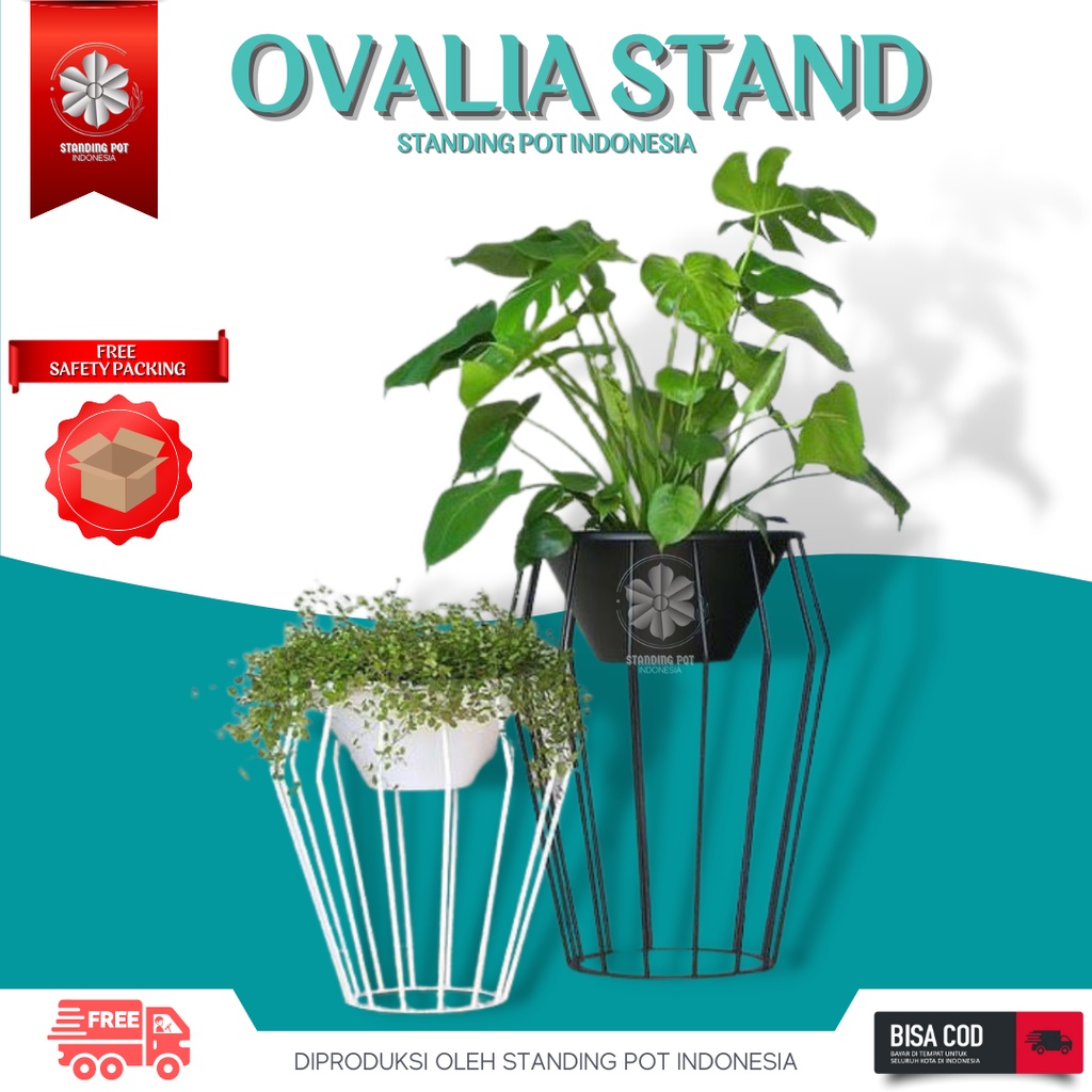 Jual Standing Pot Besi Minimalis Stand Plant Flower Rak Tempat Pot Vas ...