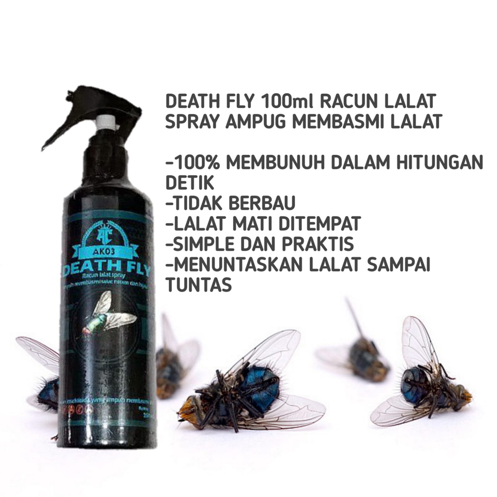 Jual Death Fly Racun Lalat Hitam dan Hijau Pembunuh Lalat 250 ml ...