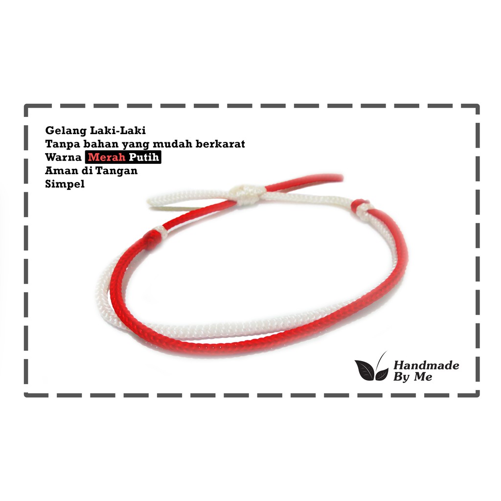 Jual Gelang Full Tali Merah Putih Simpul Tali Simpel Full Rope Red ...