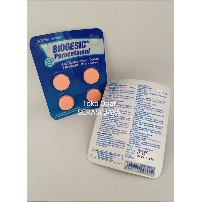 Jual BIOGESIC TABLET PEREDA SAKIT KEPALA-NYERI-DEMAM TERBAIK ...