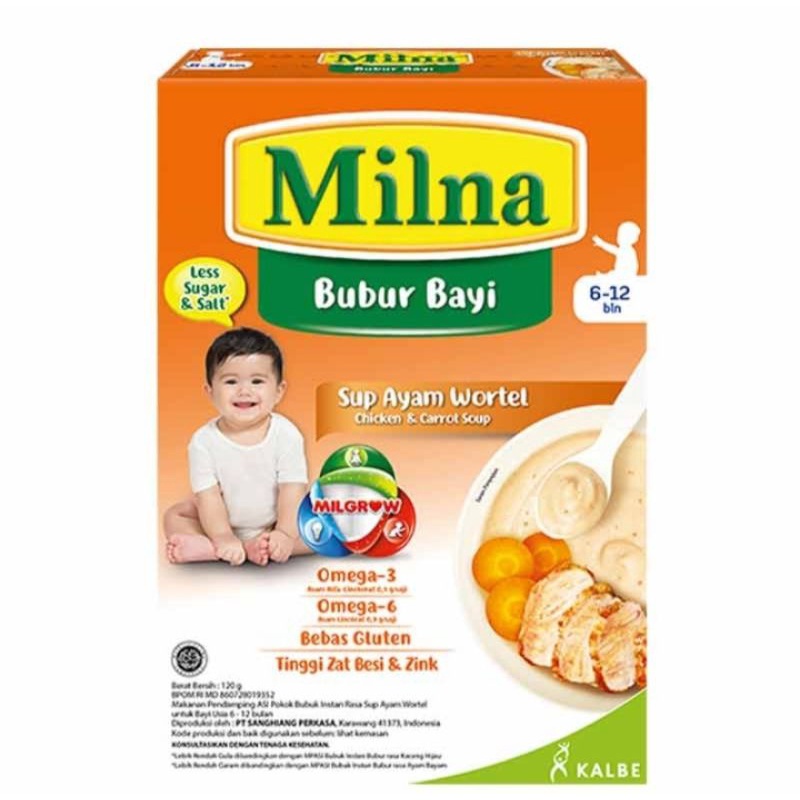 Jual Milna Bubur Bayi 6+ Sup Ayam Wortel 120g | Shopee Indonesia