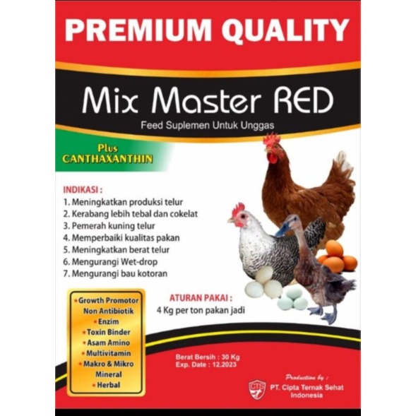 Jual Pemerah Telur Plus Cathaxanthin Mix Master Red / Telur Merah Telur ...