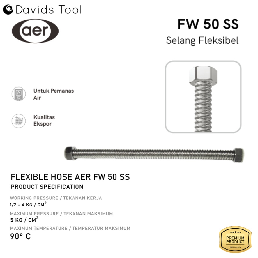 Jual Selang Wastafel Fleksibel Flexible AER FW 50 SS KAKU | Shopee Indonesia