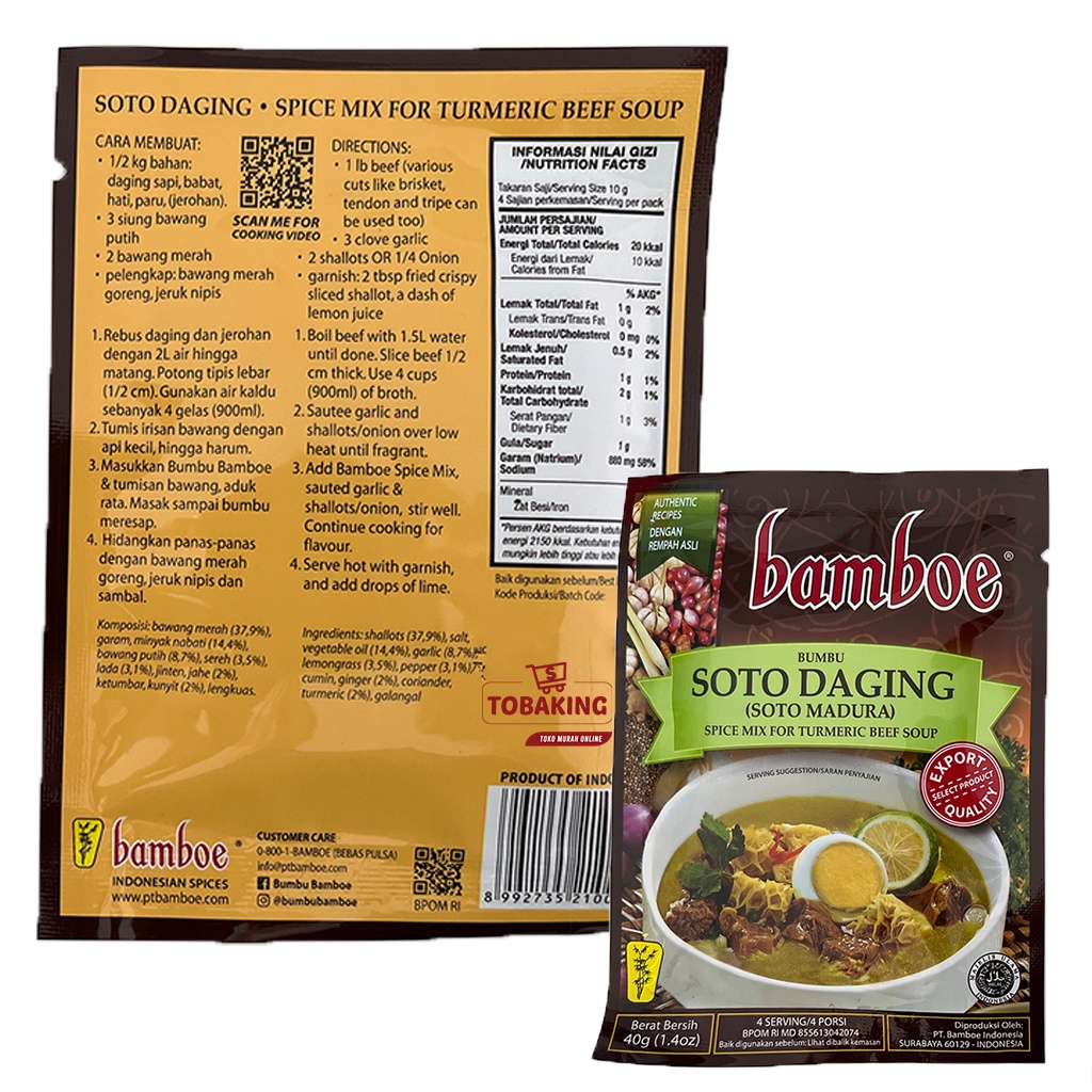 Jual Bamboe bumbu dapur all varian rawon rendang balado nasi goreng ...