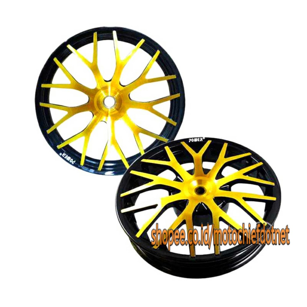 Jual Velg Racing Tapak Lebar Power Evolution Lexi Black/Gold | Shopee ...