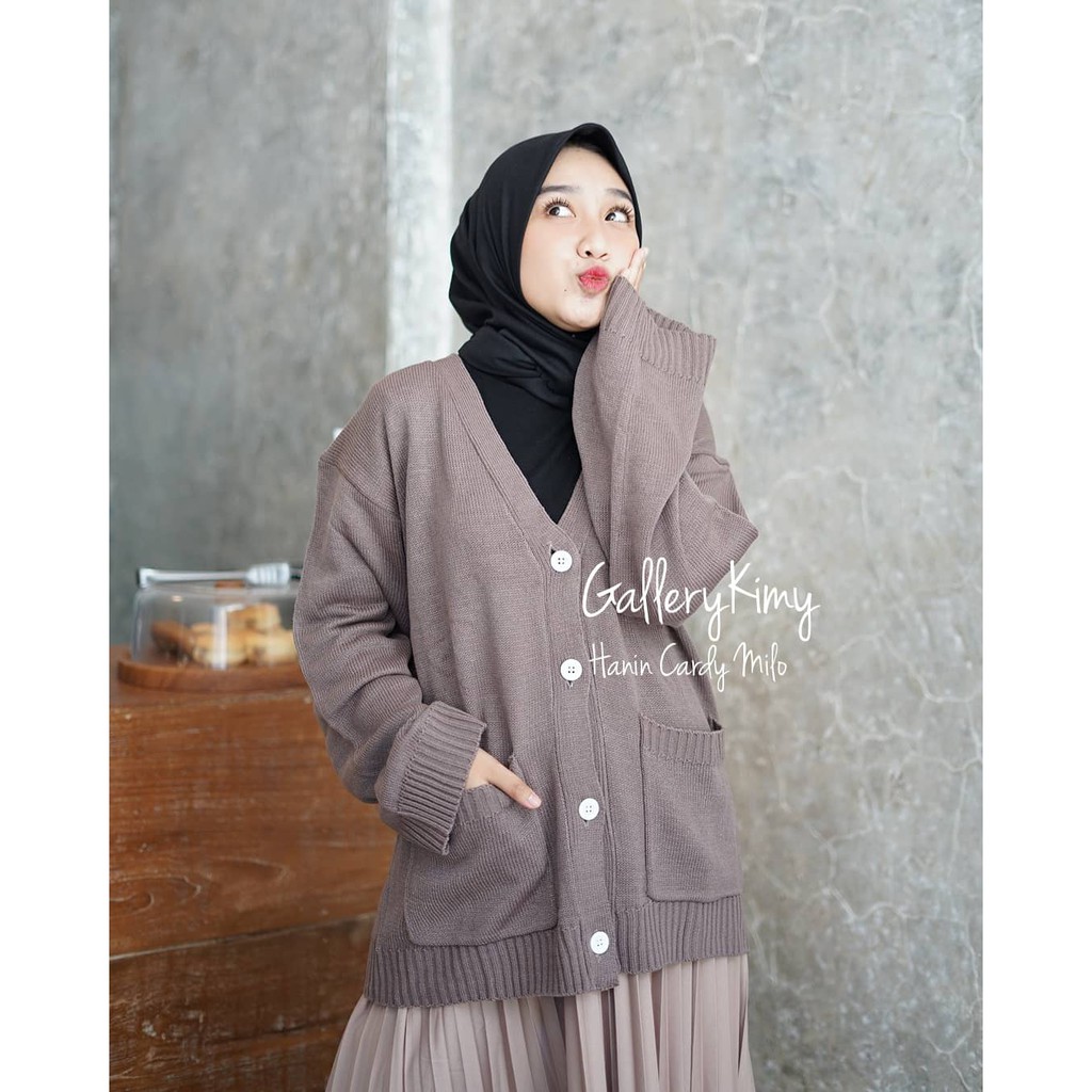 Jual Cardigan Oversize Wanita Hanin Cardy Rajut Kardigan Bahan Knit Halus Tebal | Shopee Indonesia