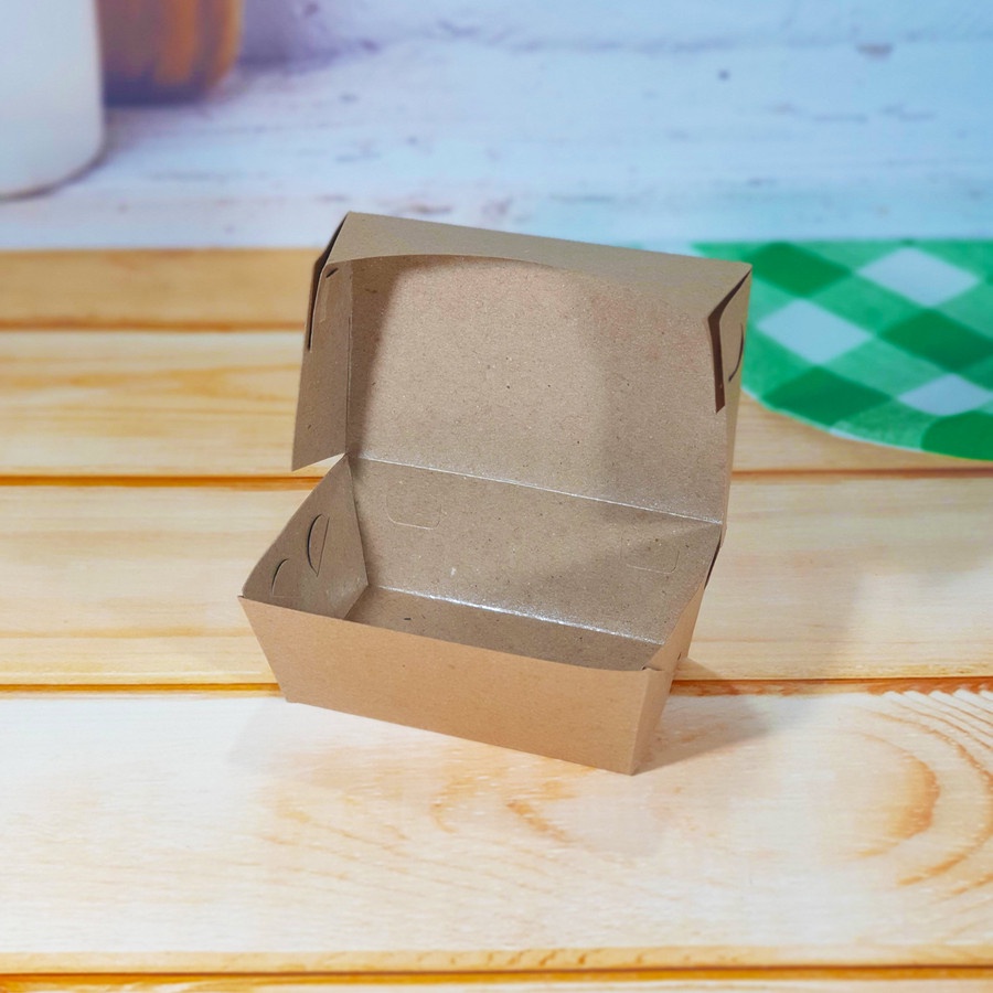 Jual Paper Lunch Box Kotak Makan Kertas Kraft Brown 12 x 7 x 5 cm ...