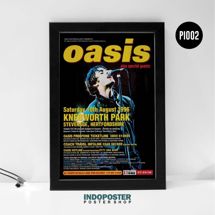 Jual Poster Oasis Concert Knebworth Park August 1996 A3 45x30cm ...