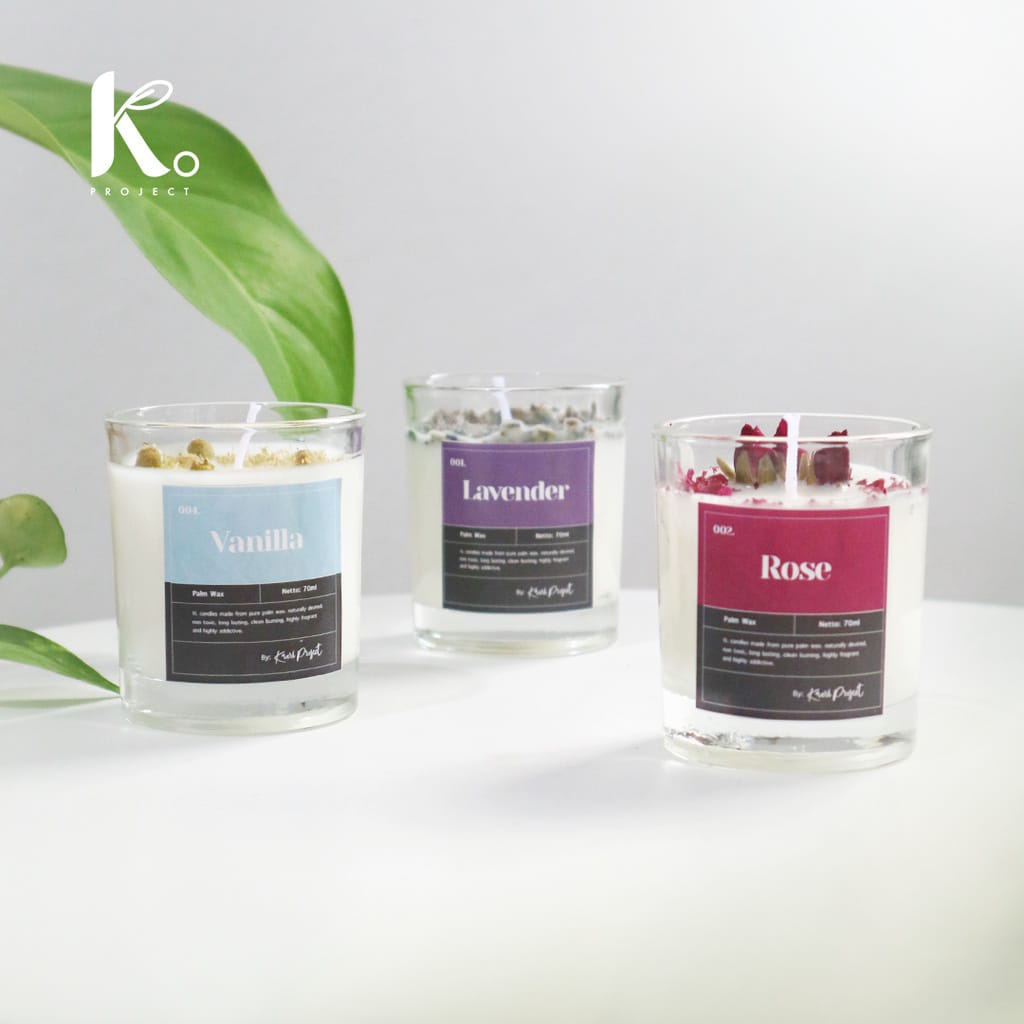 Jual Lilin Aroma Terapi / scented Candle with Dried Flower Kaori - 70 ...