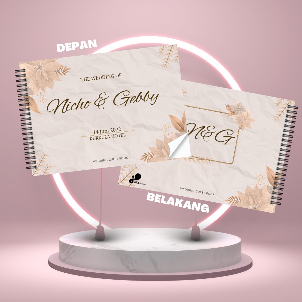 Jual Buku Tamu Pernikahan Custom Nama/ Wedding Guest Book Custom Nama Soft Cover DESIGN TERBARU ...