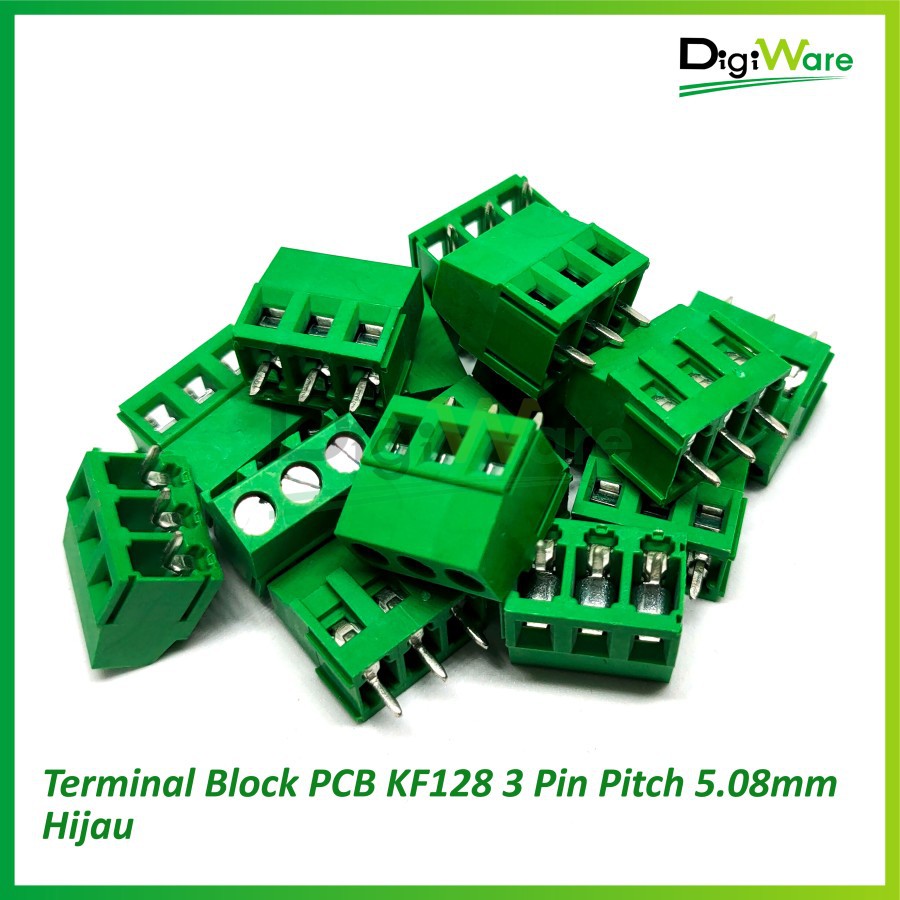 Jual Terminal Block PCB KF128 3 Pin Pitch 5.08mm Hijau | Shopee Indonesia