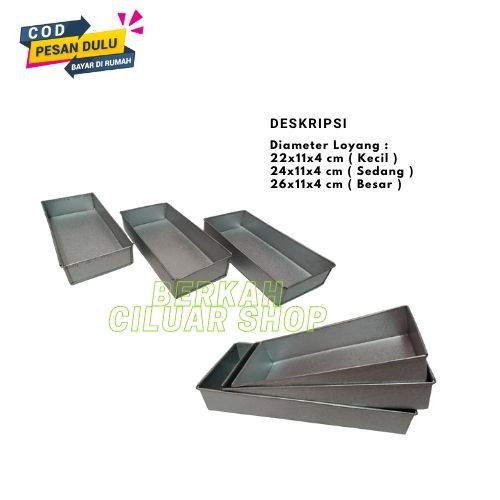 Jual Loyang Brownies / Loyang Persegi Panjang Galvalum 22cm 24cm 26cm ...