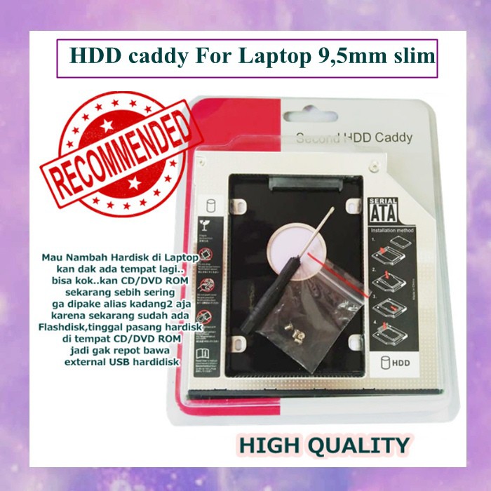 Jual HDD caddy For Laptop 9,5mm slim | Shopee Indonesia