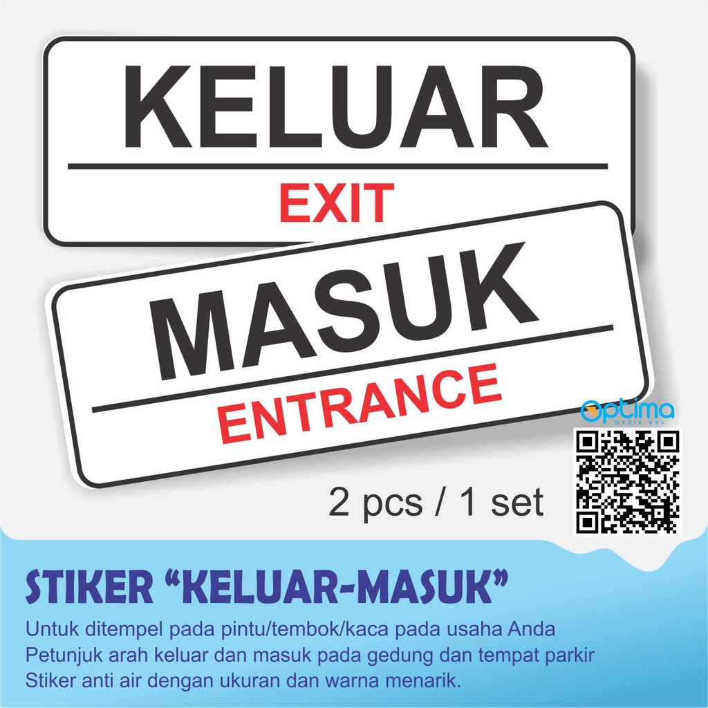 Jual STIKER ARAH KELUAR MASUK 1 SET 2 PCS | Shopee Indonesia