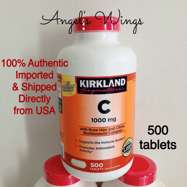 Jual Kirkland Signature Vitamin C 1000mg (Rose Hips & Citrus Bioflavonoid Complex) 500 tablets ...